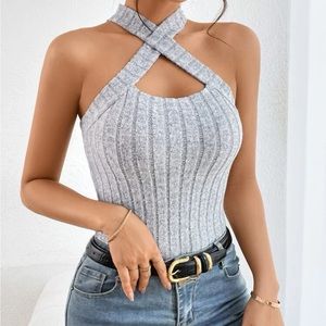 Rebellious Rose | Tops | Essnce Crisscross Halter Top | Poshmark